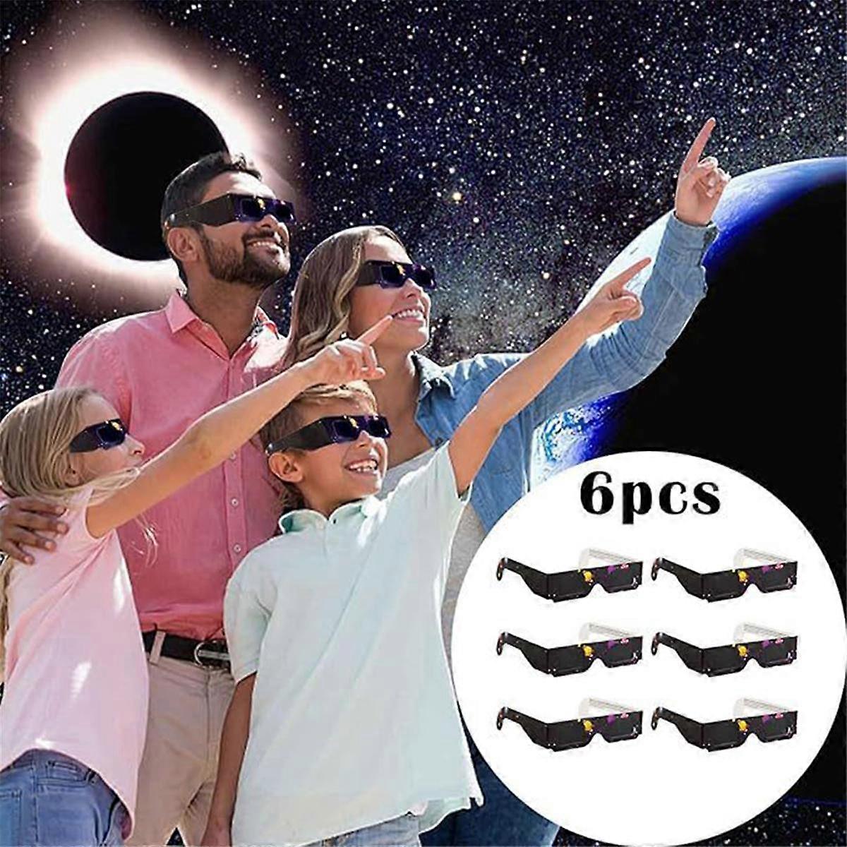 6 Pack Paper Solar Eclipse Glasses Eclipse Shade for Direct Sun Viewing ...