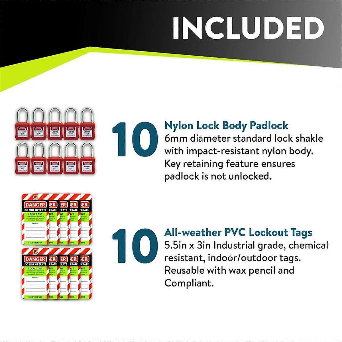 Lockout Tagout Tags and Padlocks Red Safety Tag Easy Identification ...