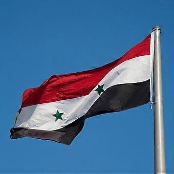 Syriens flagga, öljett i varje hörn, syriska flaggan, syriska ...