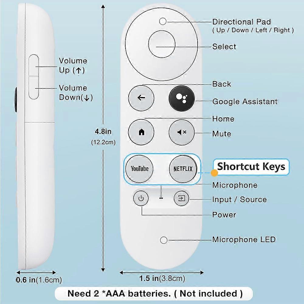 Voice Remote for Google Chromecast 4k Snow TV, G9N9N Replacement Remote ...