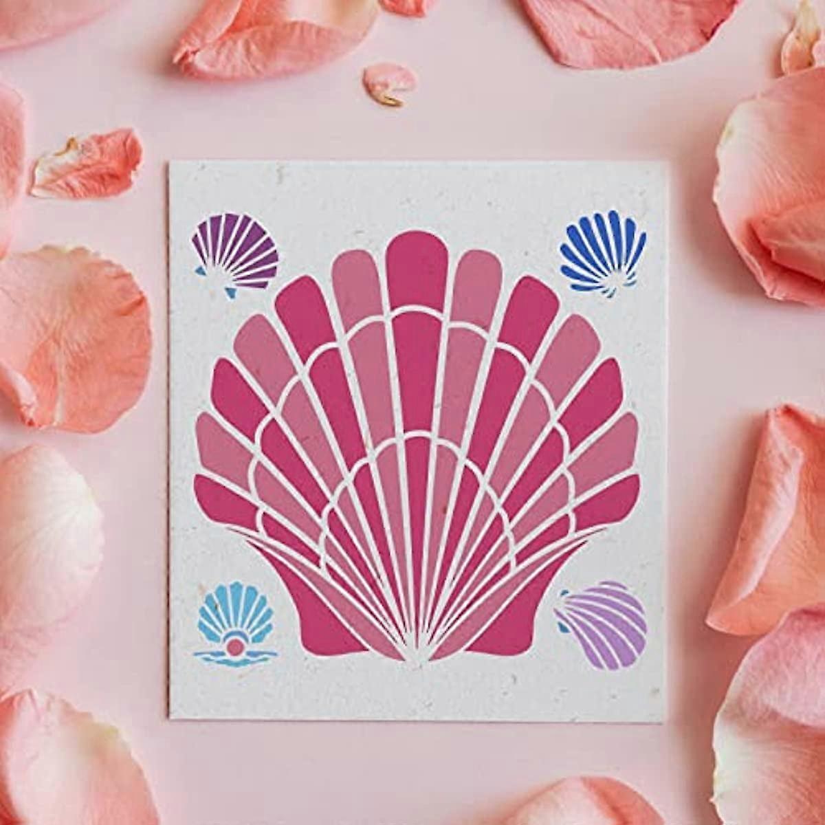 Seashell Stencil 11.8x11.8 inch Reusable Undersea Theme Drawing ...