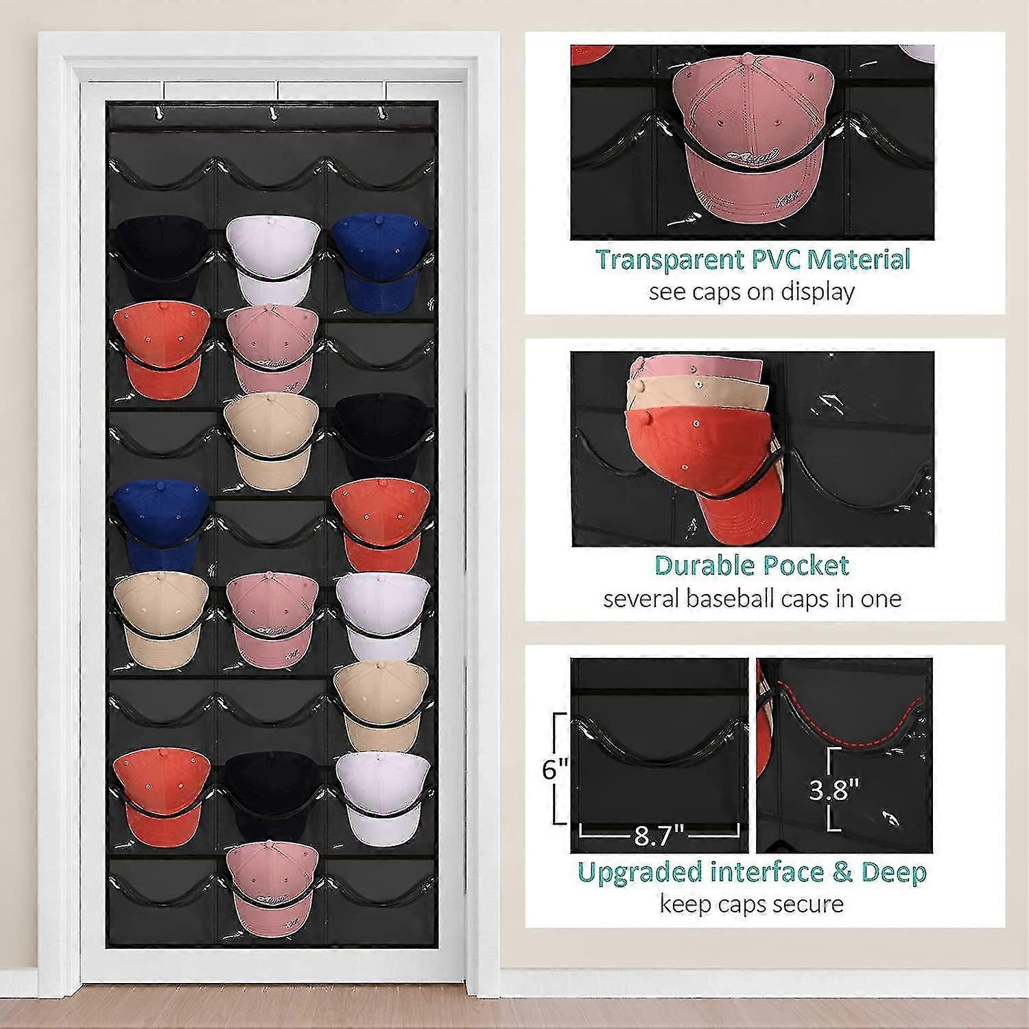 Hat Rack For Baseball Caps 27 Pockets Hat Organizer Hat Organizer For ...