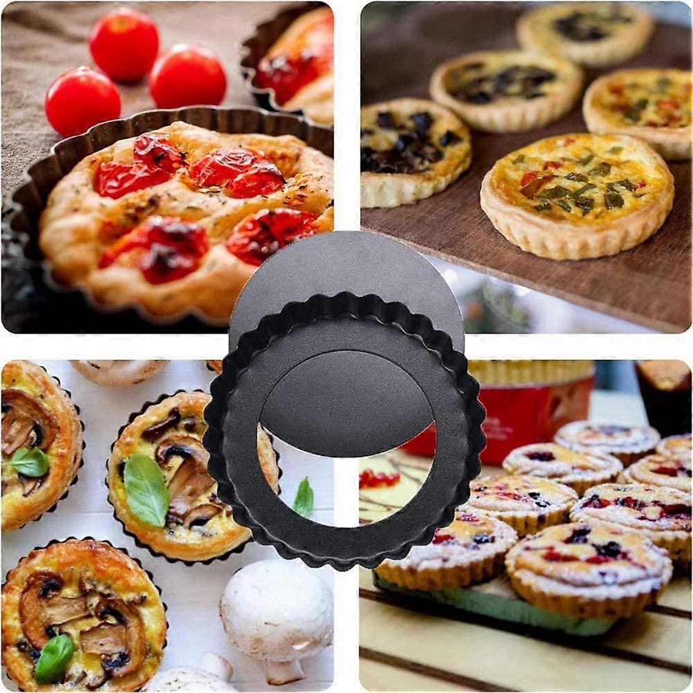 6 Pack 5 Inch Mini Tart Pans with Removable Bottom Round Nonstick ...