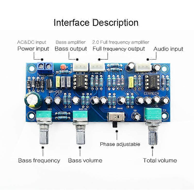 2.1 Channel Subwoofer Preamp Board Amplifier Board Low Pass Filter Bass ...