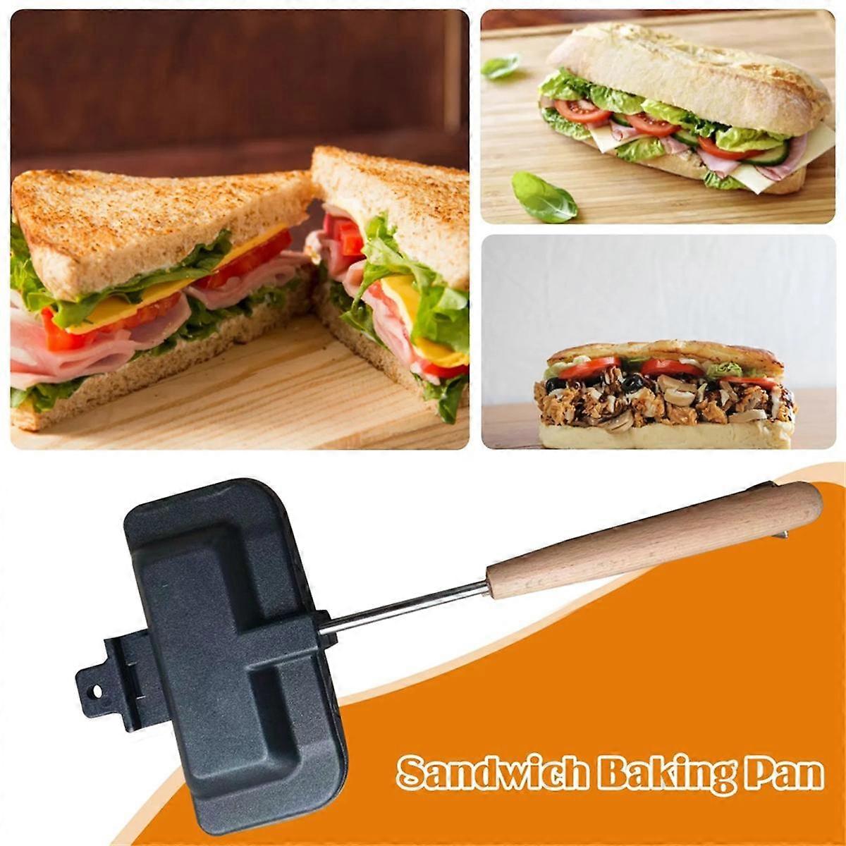 Double-Sided Sandwich Pan Non-Stick Foldable Grill Frying Pan for ...