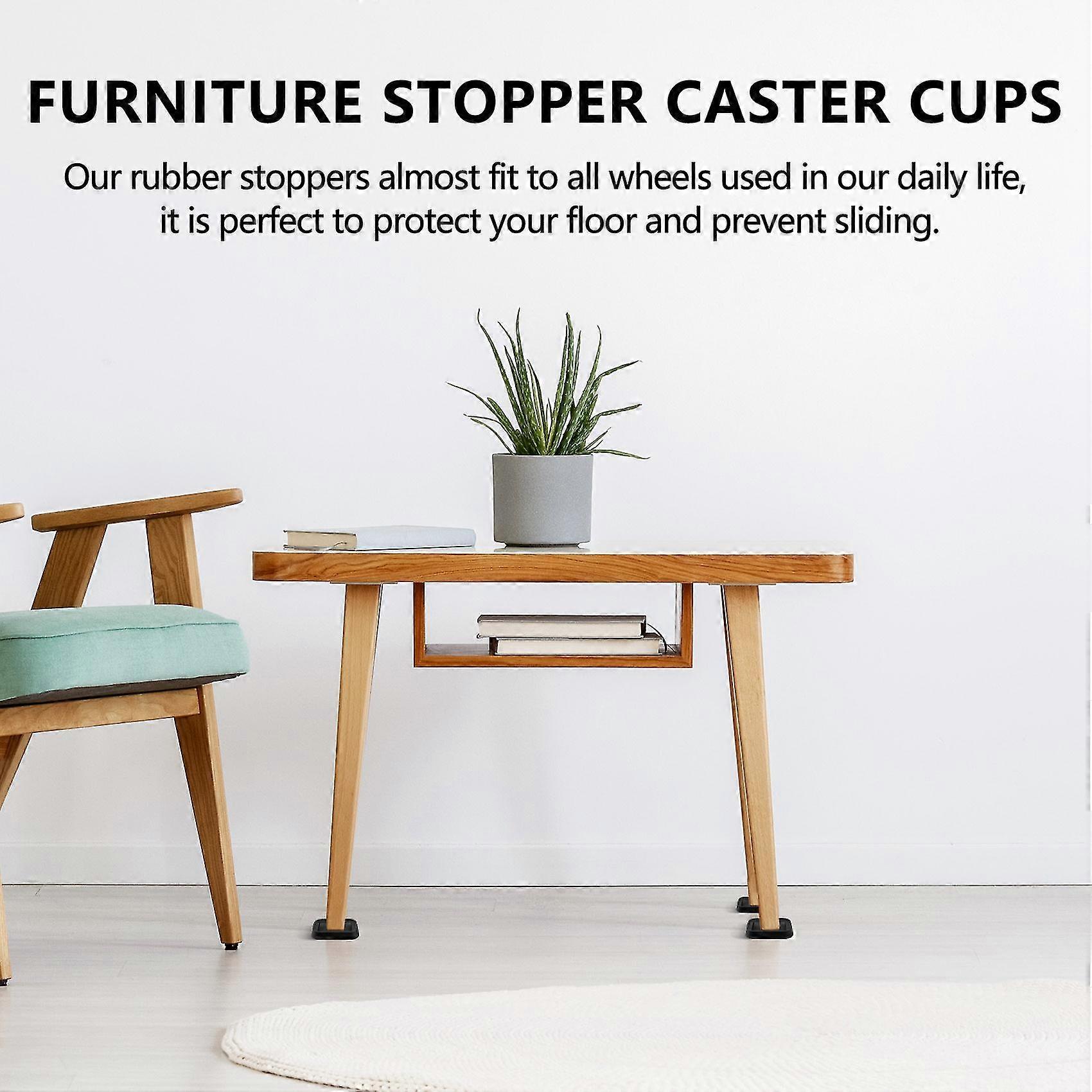 4pcs Bed Stopper & Furniture Stopper Caster Cups Fits To All Wheels Of ...