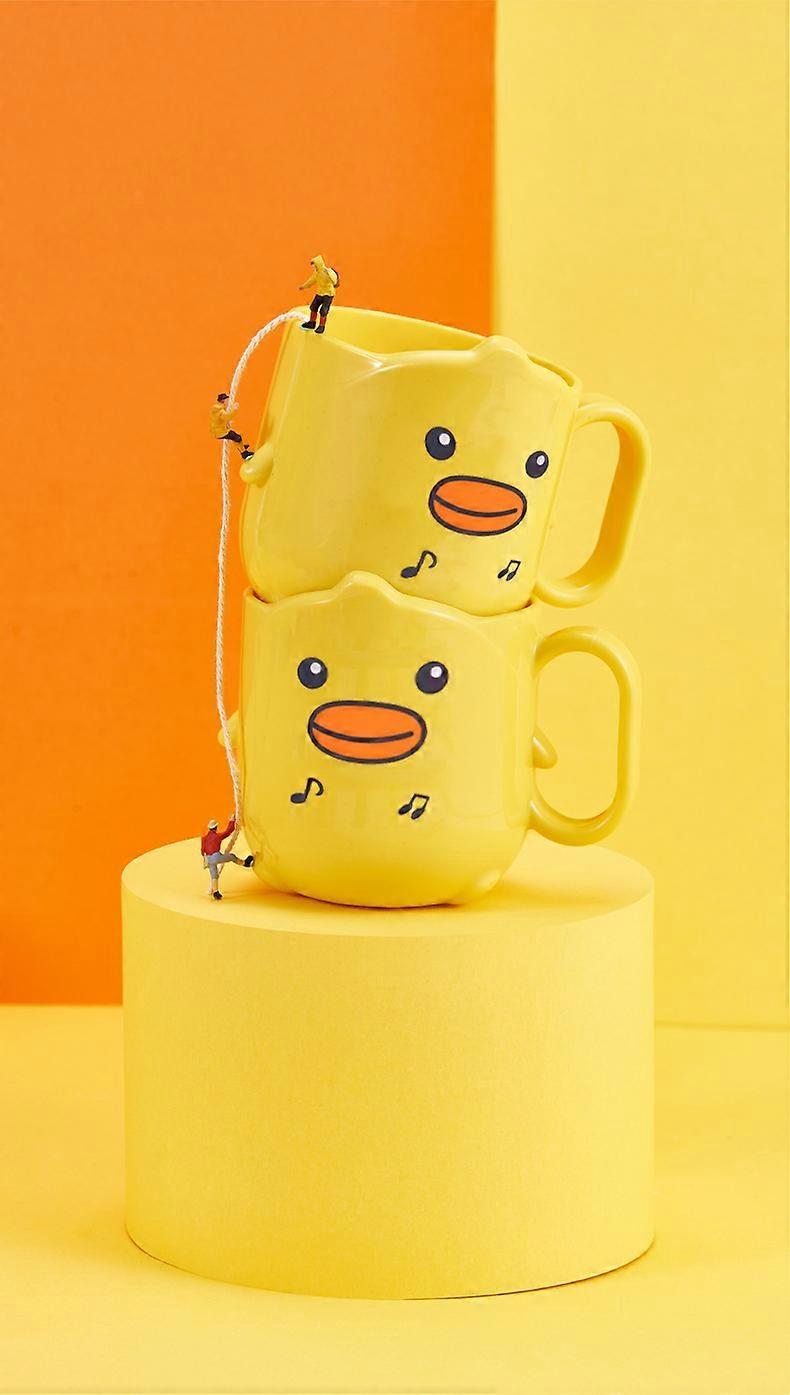anti-fall children's wash cup cute cartoon little yellow duck mouthwash ...