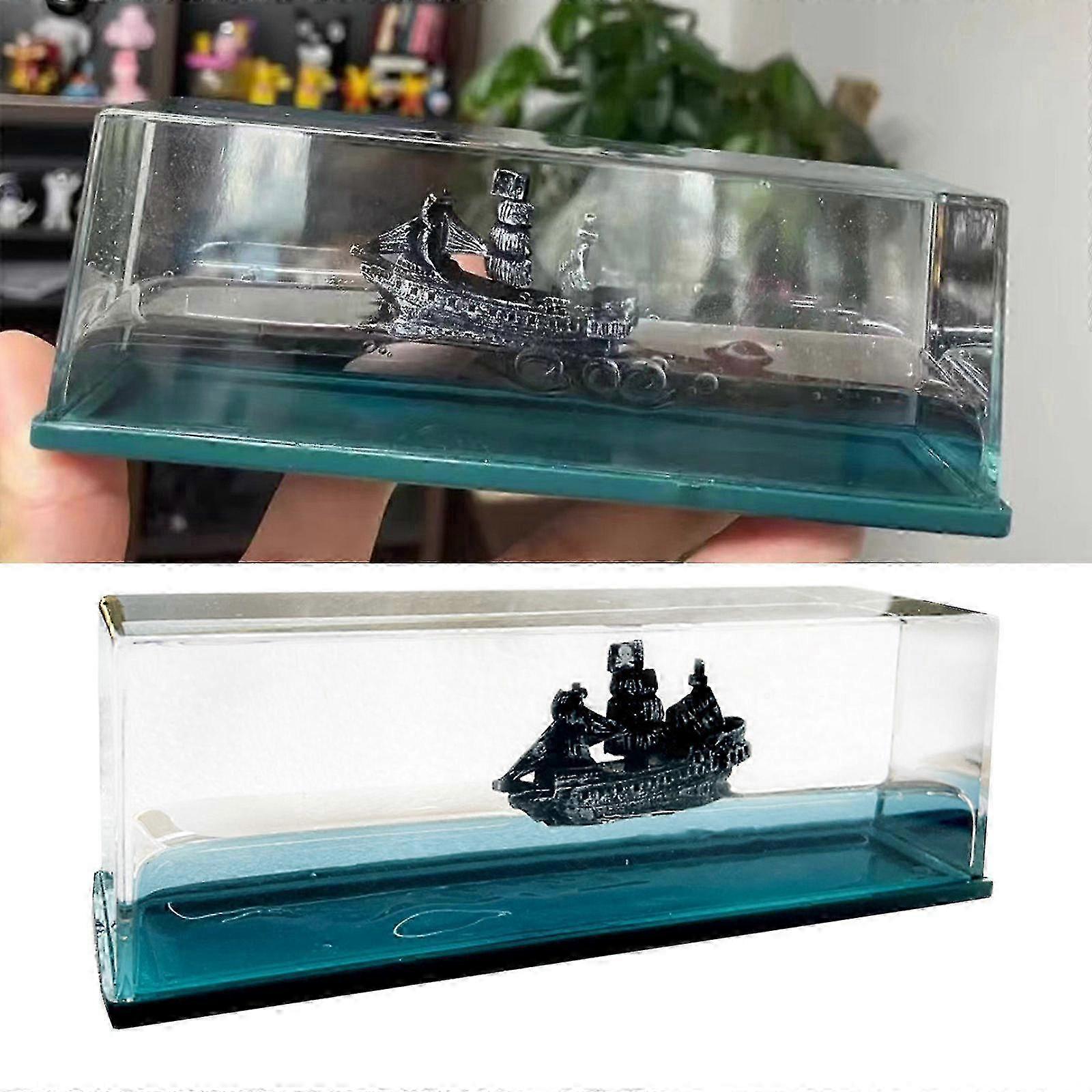 Liquid Paperweight Never Sink Fluid Drift Ship Black Pearl Liquid Float ...