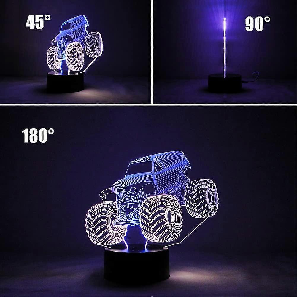 Monster Jam Truck 3D Illusion Led Lamp Mixed Color Car Night Light ...