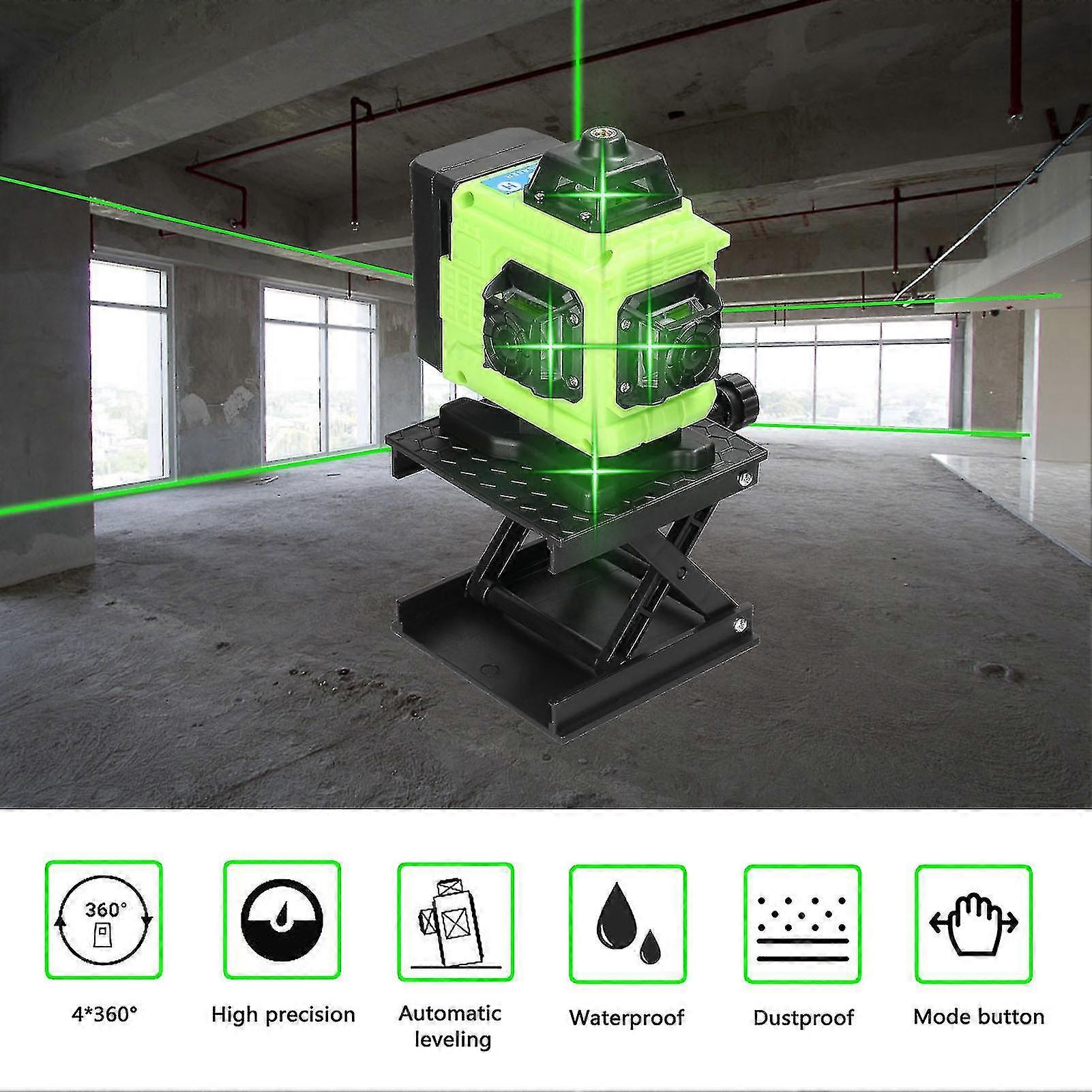 4d 16 Lines Laser Level Self-leveling Leveling Tool Horizontal Vertical ...