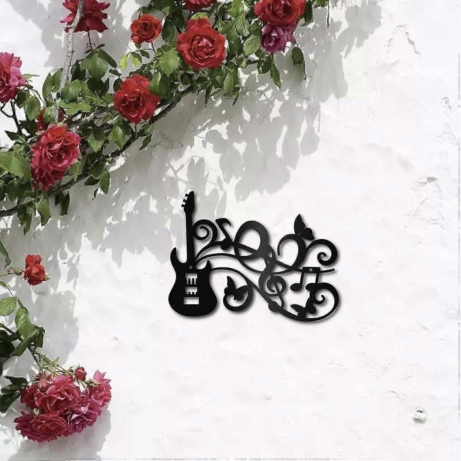 Instruments Metal Wall Art Decor Iron Wall Art Black Musical Note ...