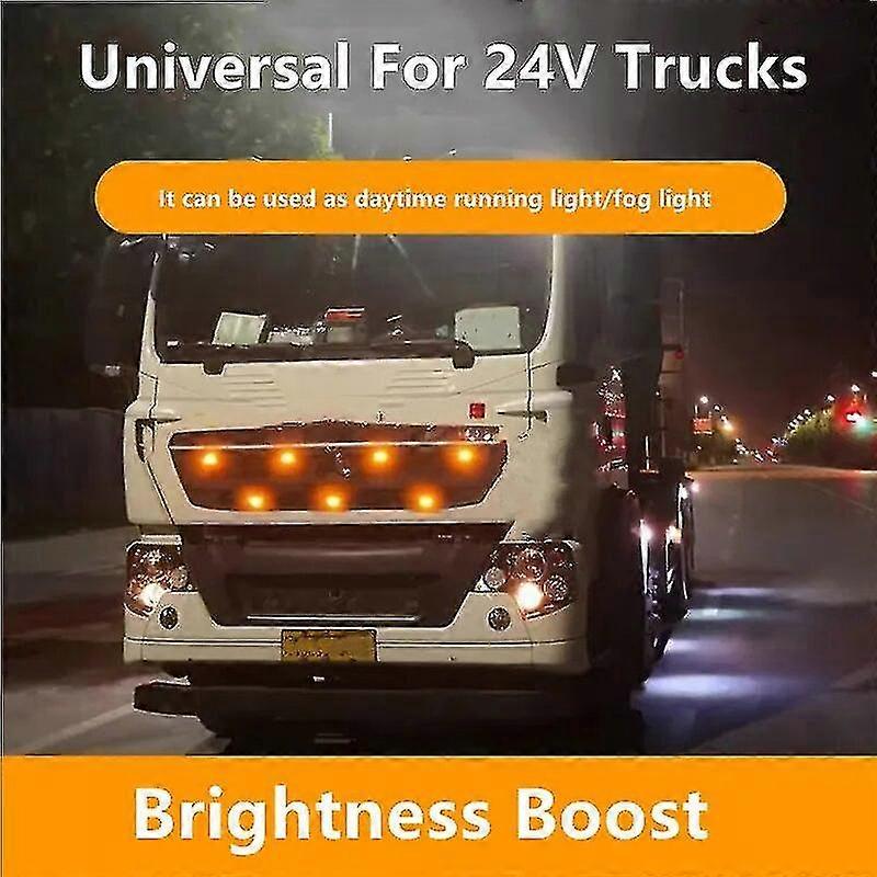 1 Set 24v Amber Ice Blue Led Truck Scania Front Grille Lights Daf ...