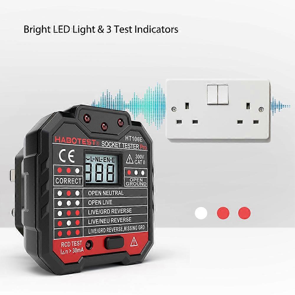 Advanced RCD Electric Socket Tester Automatic Neutral Live Earth Wire ...