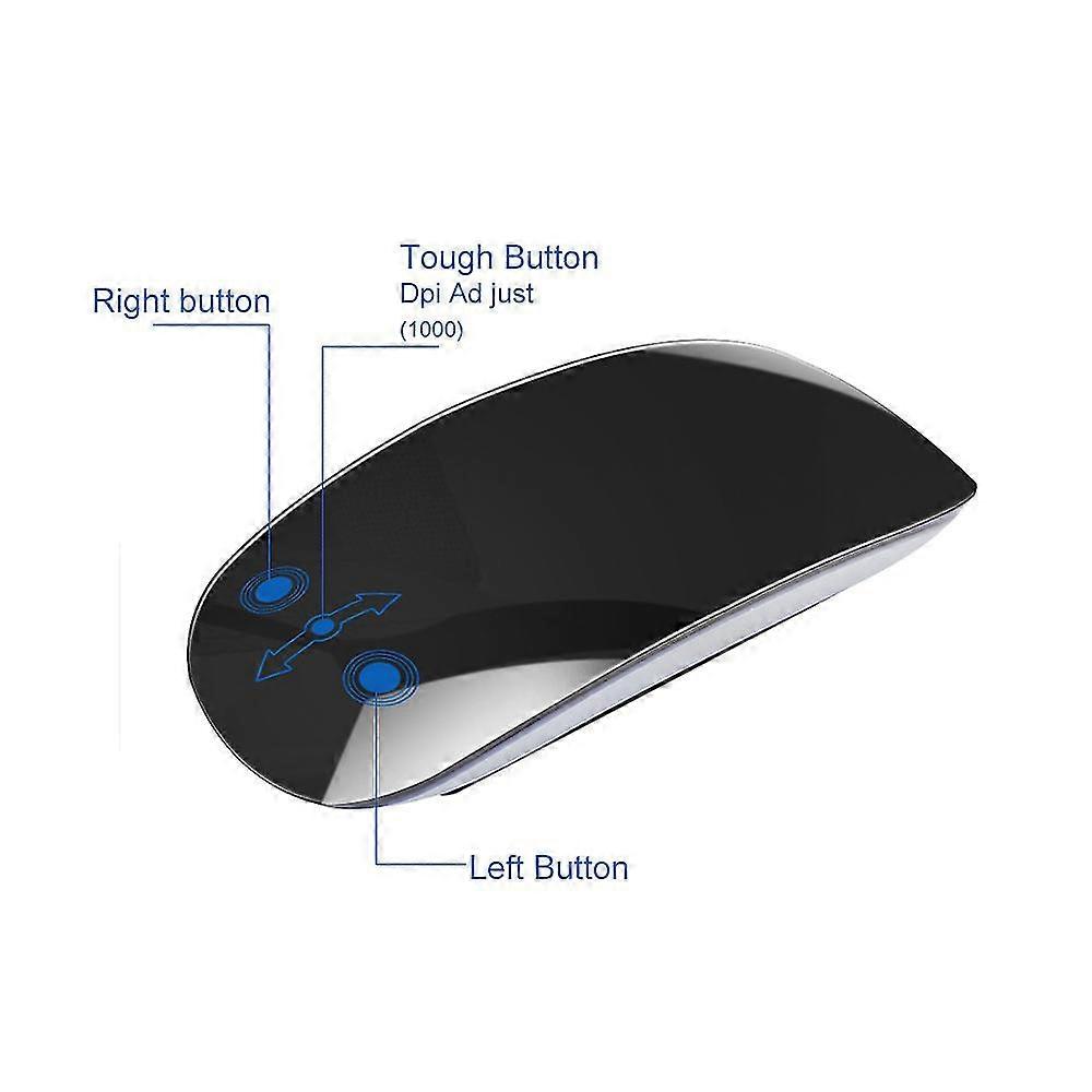 Wireless Mouse Magic Ultra-thin Curved Press Mouse Ergonomic Black ...