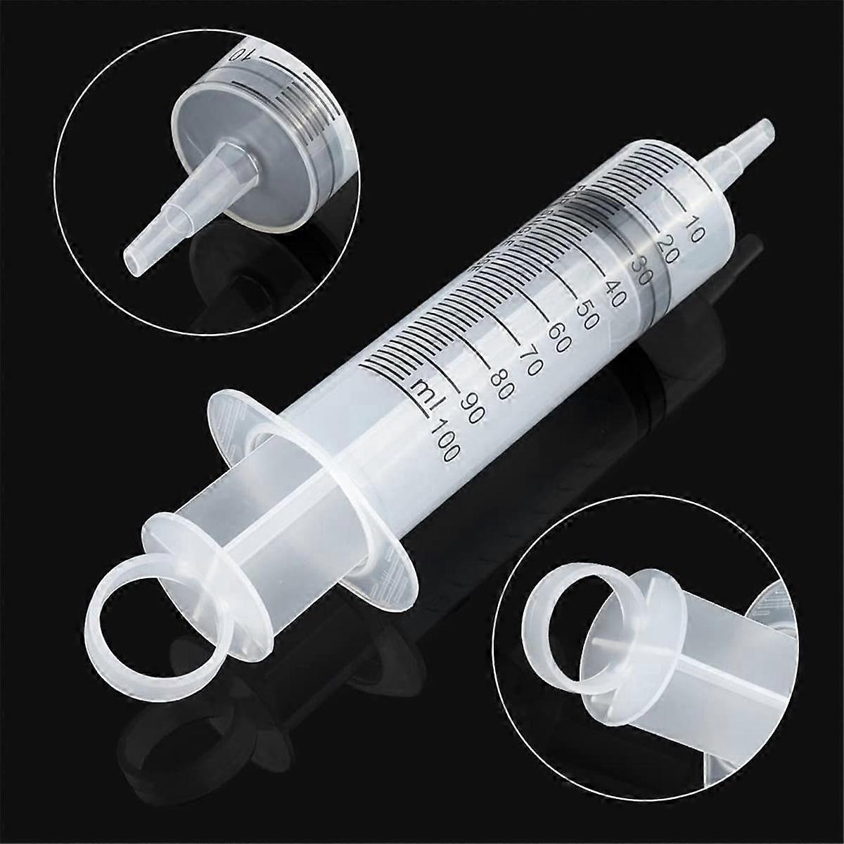 4 Pack 100Ml Syringe with Cap, Individually Sterile Sealed Plastic ...