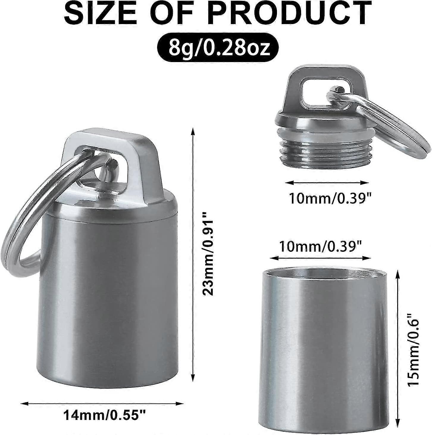 Keychain Pill Holder, Pure Titanium Titanium Small Pill Holder For ...