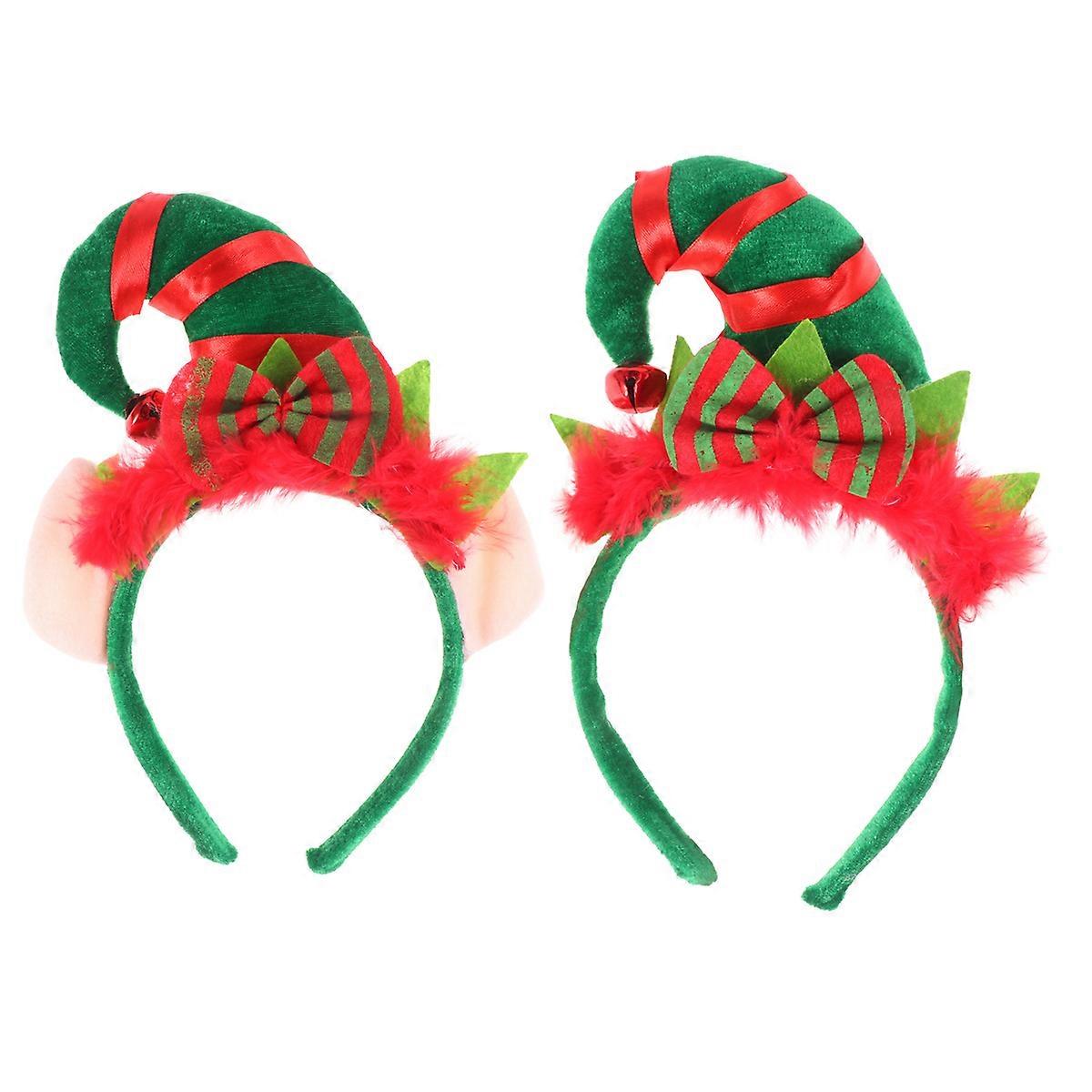 2 PCS Christmas Elf Headpiece Women Elf Headbands Christmas Headwear ...
