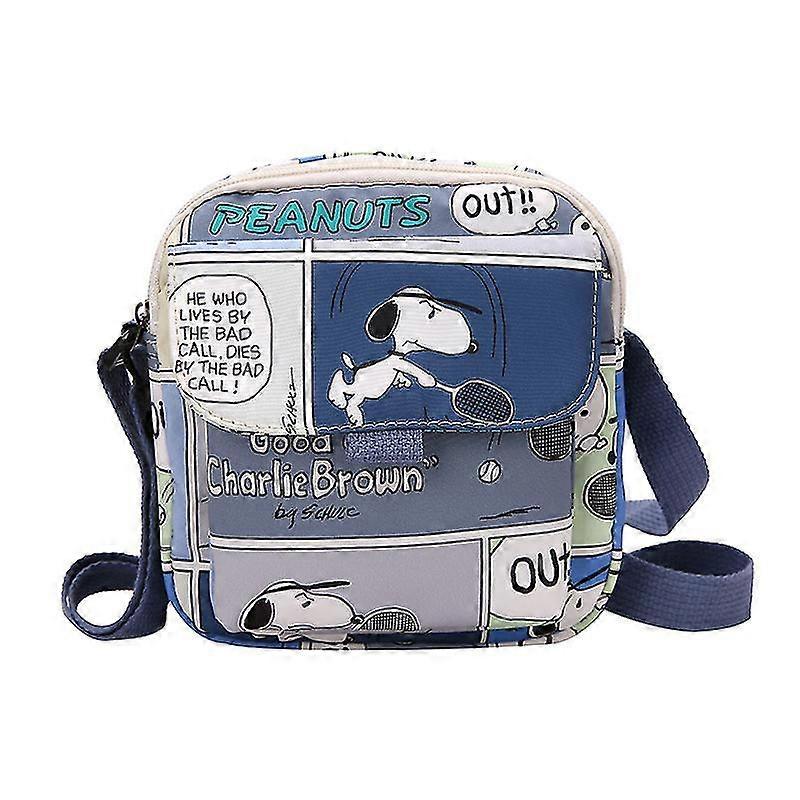 Versatile and cute Snoopy style canvas crossbody bag, small square ...