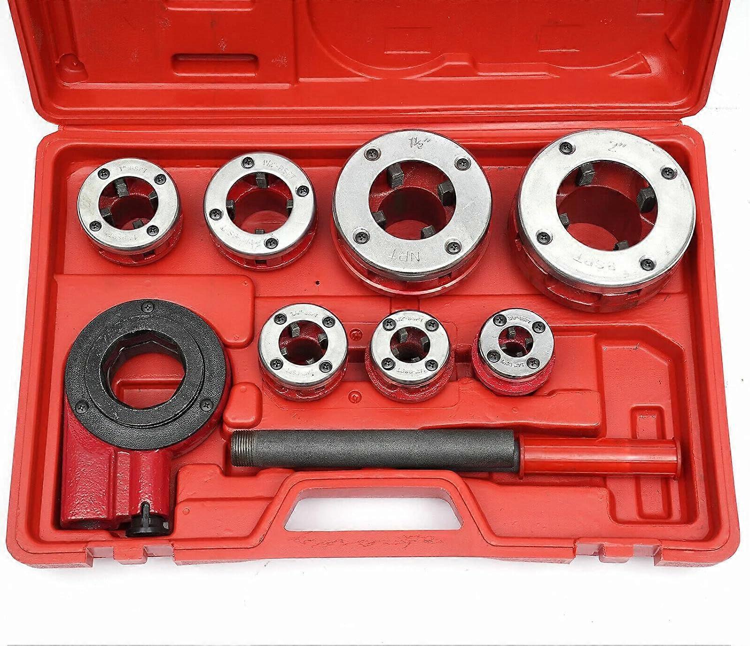 Ratchet Pipe Threader Kit 3/8' to 2' BSPT Manual Threading Tool Set ...
