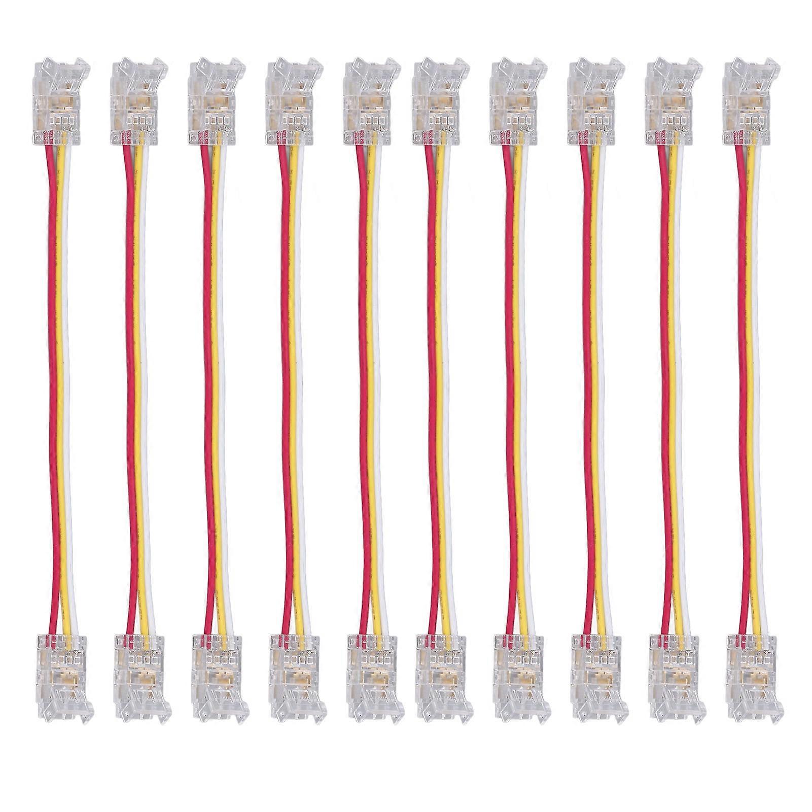 3Pin COB LED Strip Connectors 8mm Solder-Free Clip DIY Wire Adapter ...