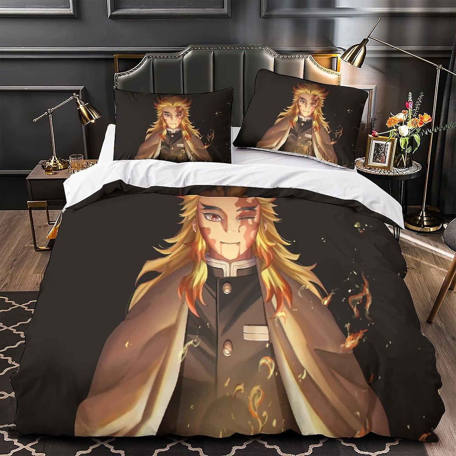 Anime Characters Bedding Duvet Cover Set Rengoku Kyoujurou 3D Printed ...