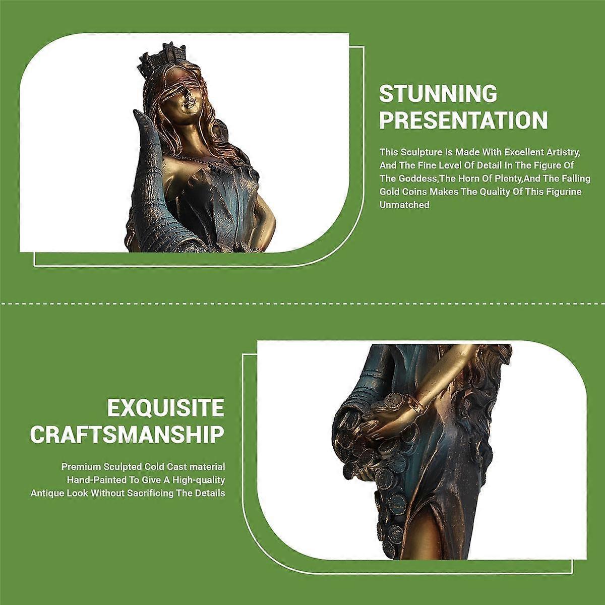 Blindfolded Fortuna Statue Ancient Greek Roman Goddess of Fortune Vintage Luck Sculpture Luck ...