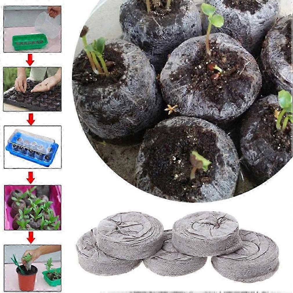 50 Pcs 40mm Peat Pellet Soil Plant Seed Nutrient Block Compressed Peat ...