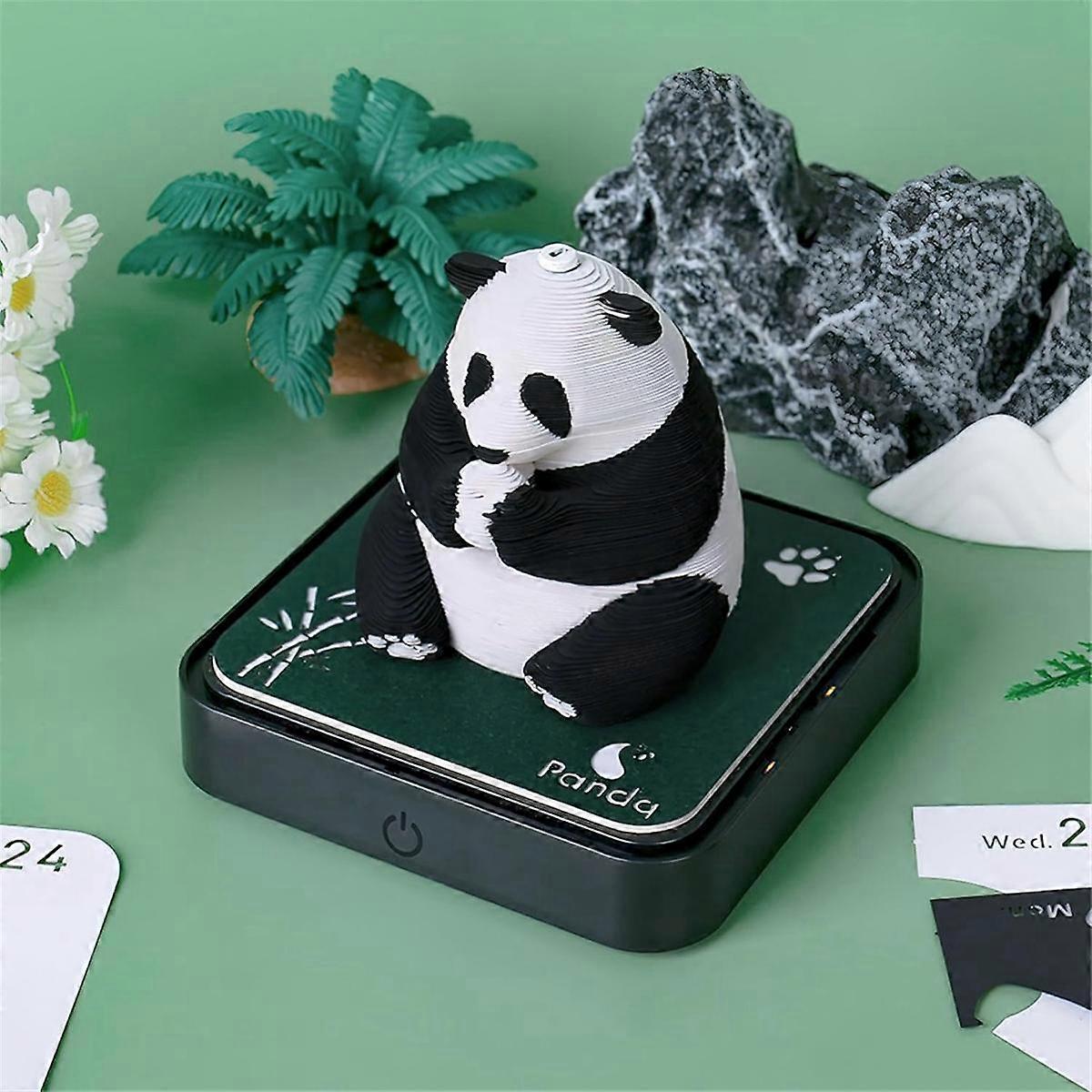 3D Art Calendar 2024, Time Piece Calendar Panda Memo Pad Rip Paper ...