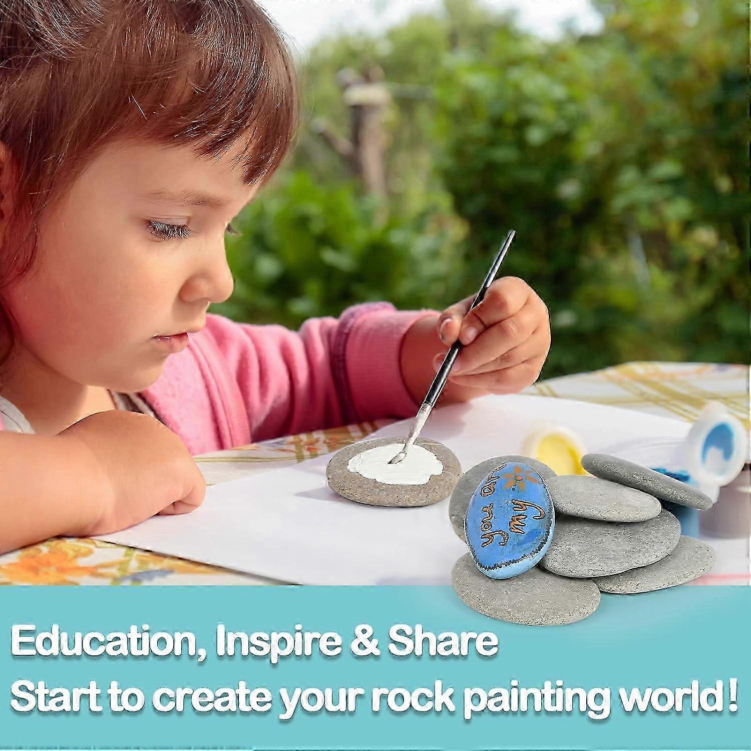 Painting Rocks, River Rocks for Kids Painting, 2-3 Inch Large Flat ...