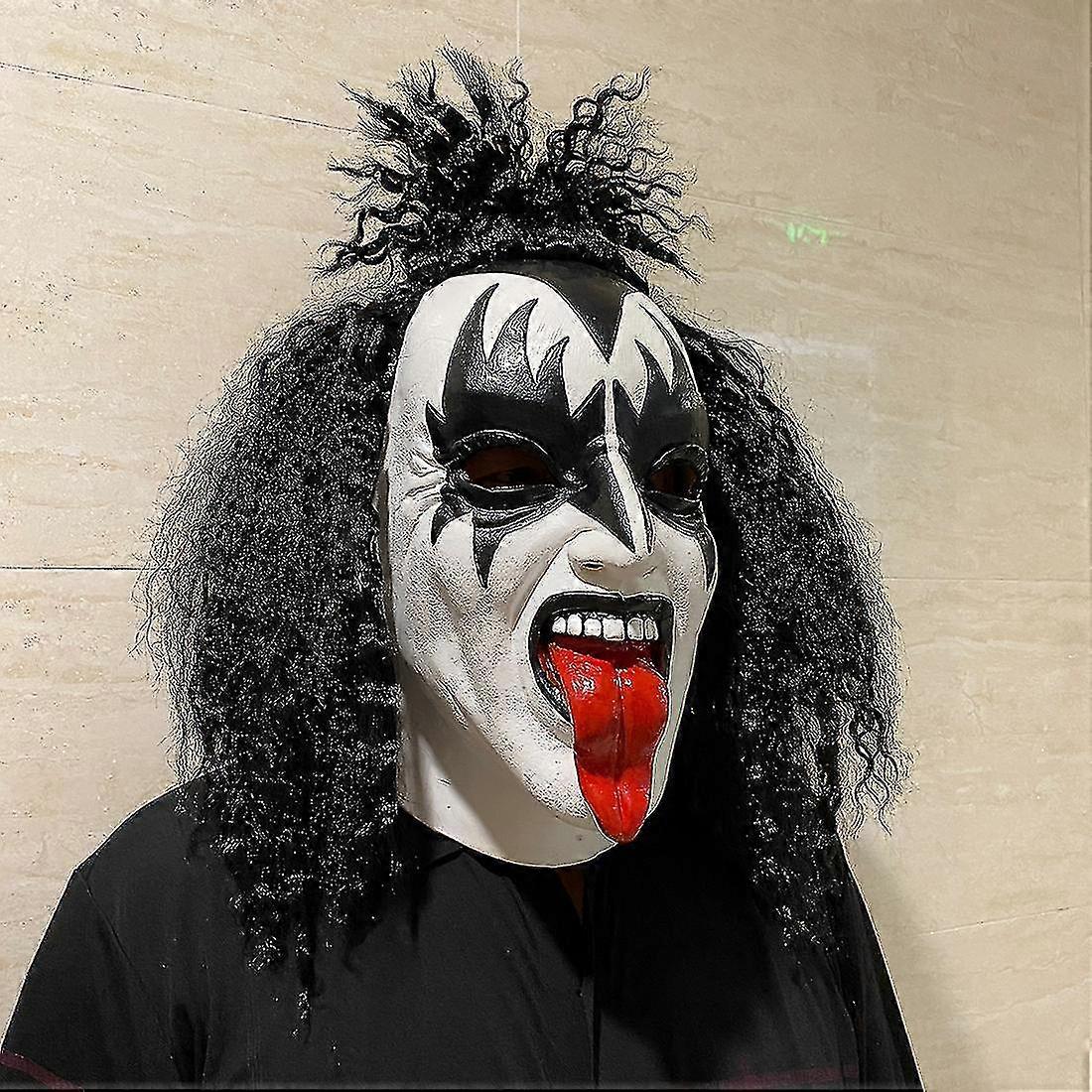 Kiss Band Gene Simmons Punk Mask Latex Cosplay Masks Chaim Witz Rock ...