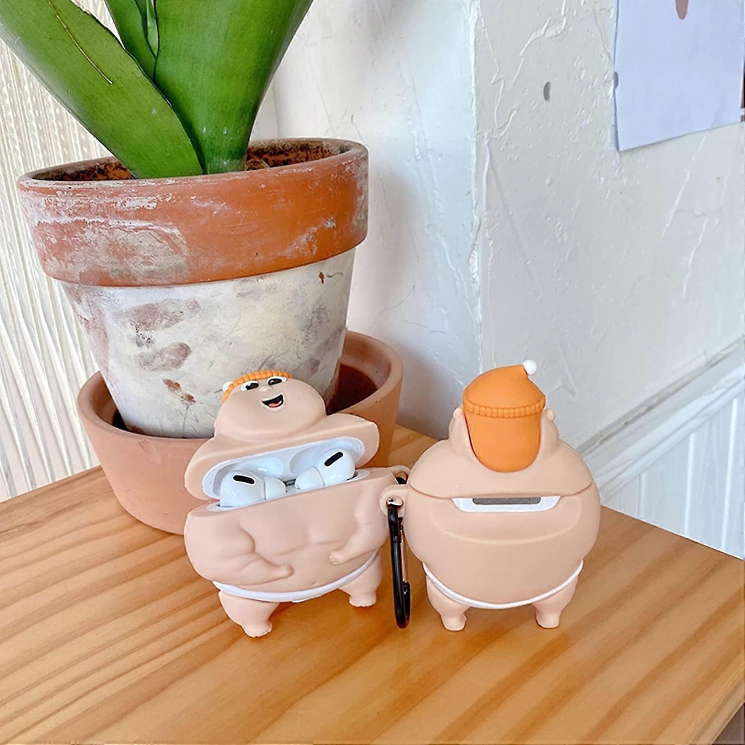 PVC Case for Airpods Pro, 3D Cute Cartoon Fat Boy Sumo Wrestler with ...