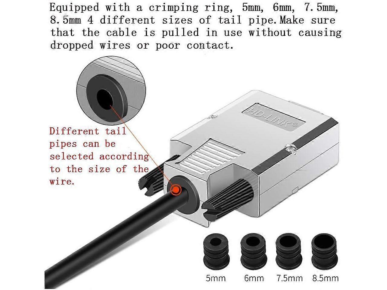 2PCS DB9 Breakout Connector, Solderfree Metal Shell RS232 D-SUB Serial ...