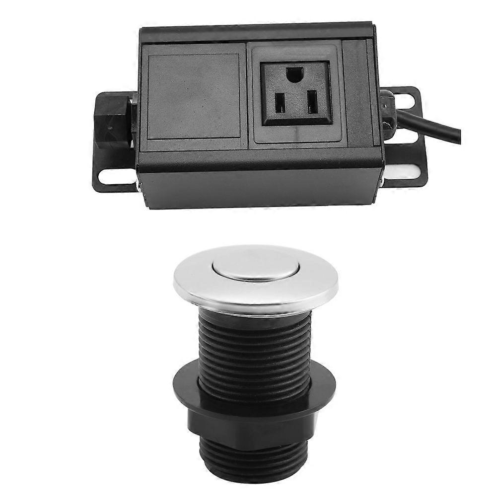 Garbage Disposal Sink Top Air Switch Kit US Plug 110V (Brushed Single ...