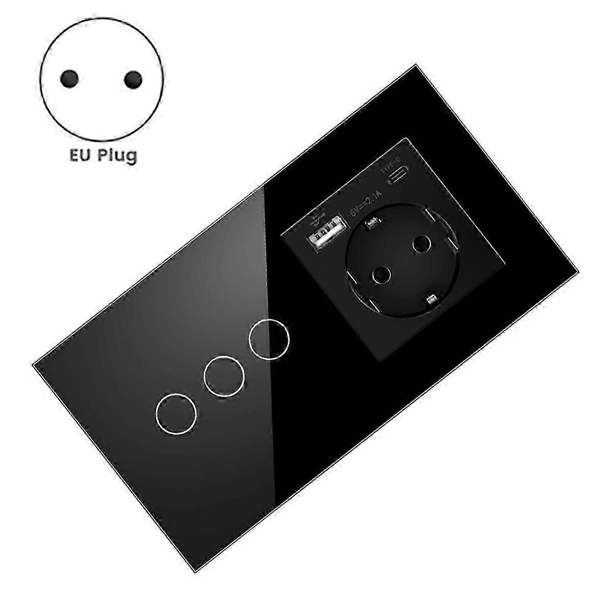 16A Wall Power Socket Touch Sensor Switch Europe Russia Spain Germany ...