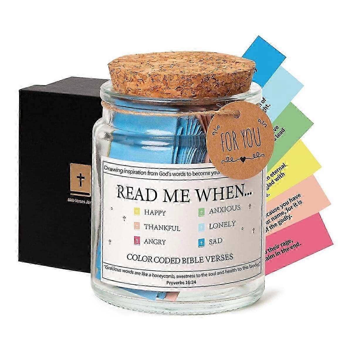 Glass Emotion Jar with Coloring Bible Verses and Prayer Jar for ...