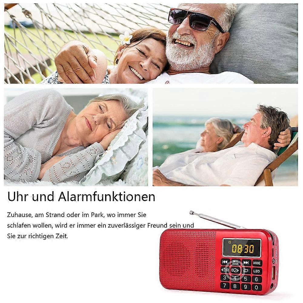 Small FM VHF Radio, Battery Powered Radio with 3000 mAh Rechargeable ...