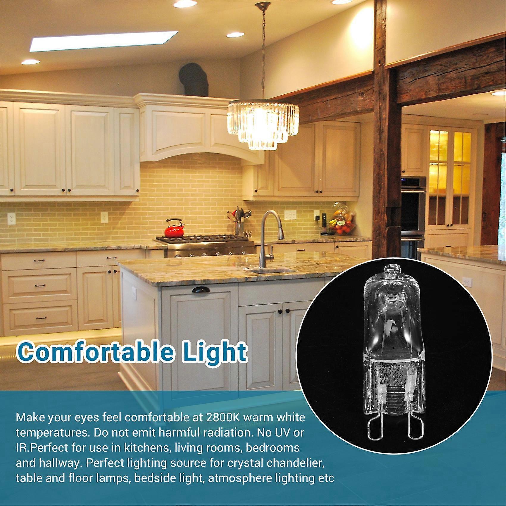 20Pcs G9 Halogen Light Bulbs,25W Clear Halogen Lamps Dimmable,Warm ...