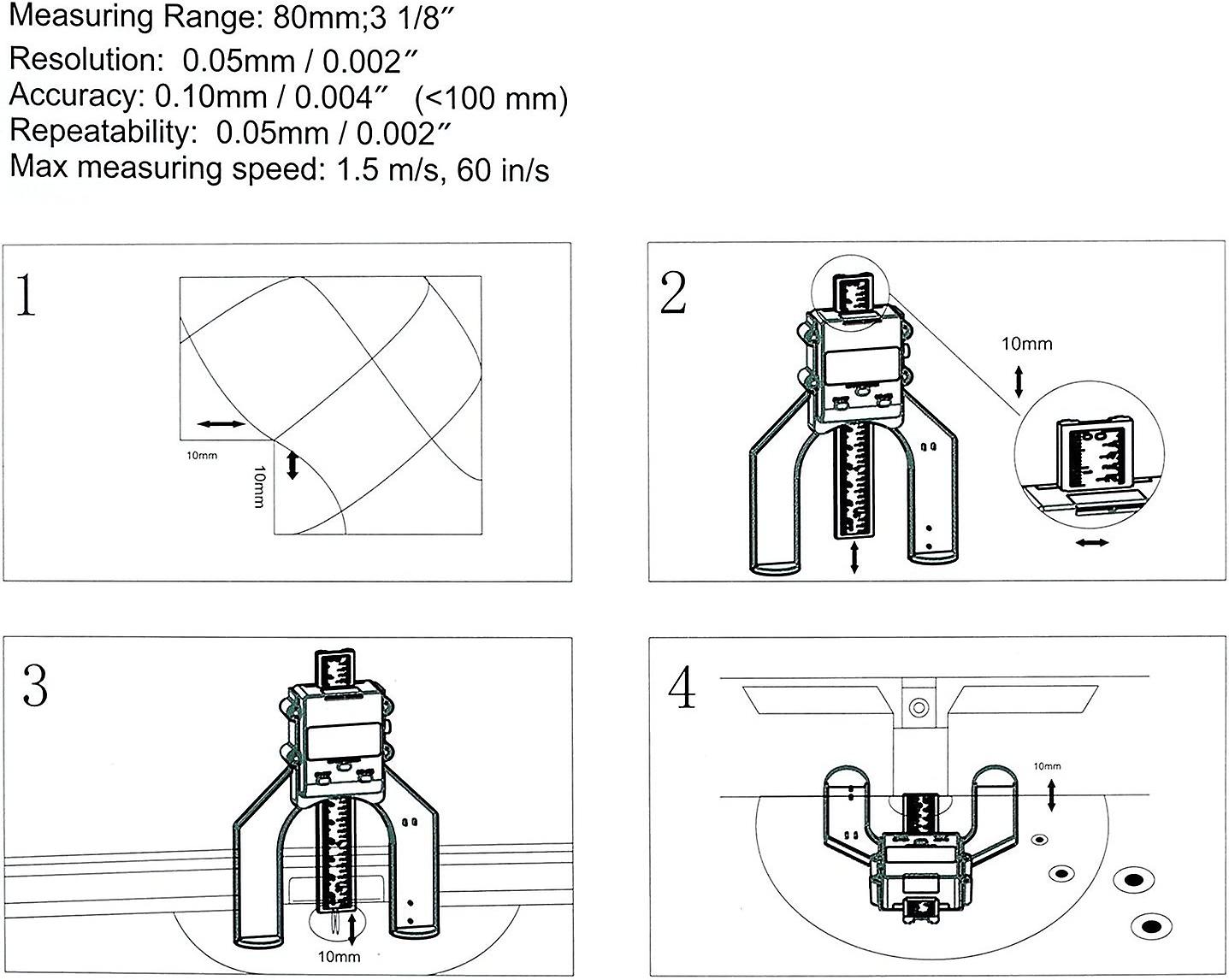 2023 - Digital Altimeter Depth Gauge 80mm/3.14", 0.10mm/0.004 ...