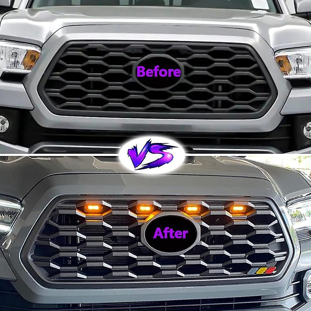 4PCS LED Front Grill Lights for Toyota Tacoma Raptor TRD Off Road Sport ...