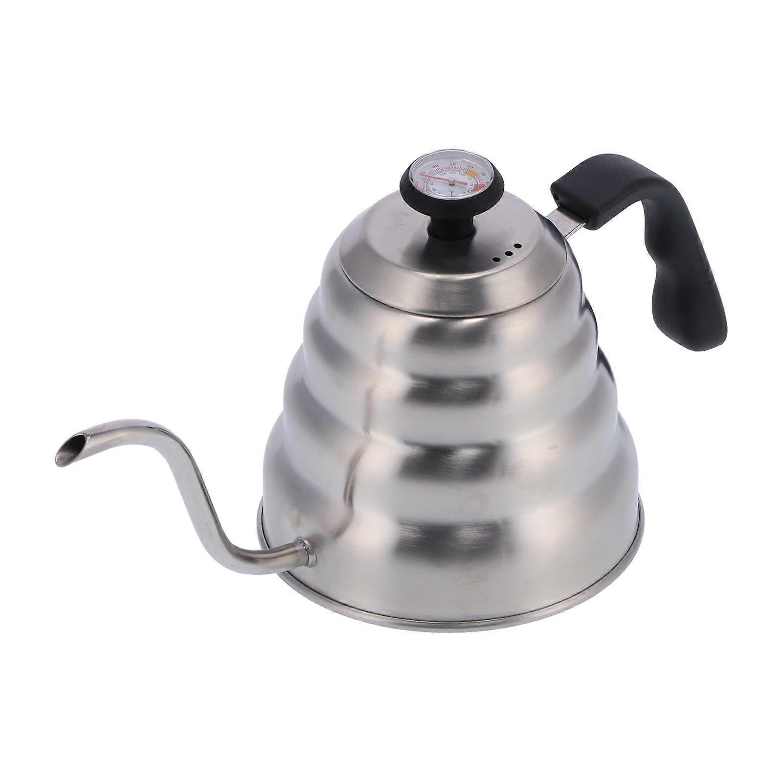 1200ML Stainless Steel Gooseneck Coffee Pot with Thermometer - Handmade ...