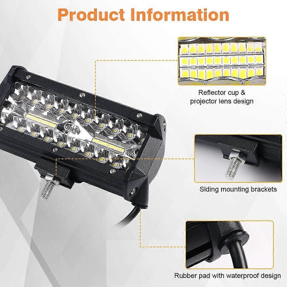 LED Work Lights, 7 Inch 120W LED Car Spotlight Waterproof IP65 Spot ...