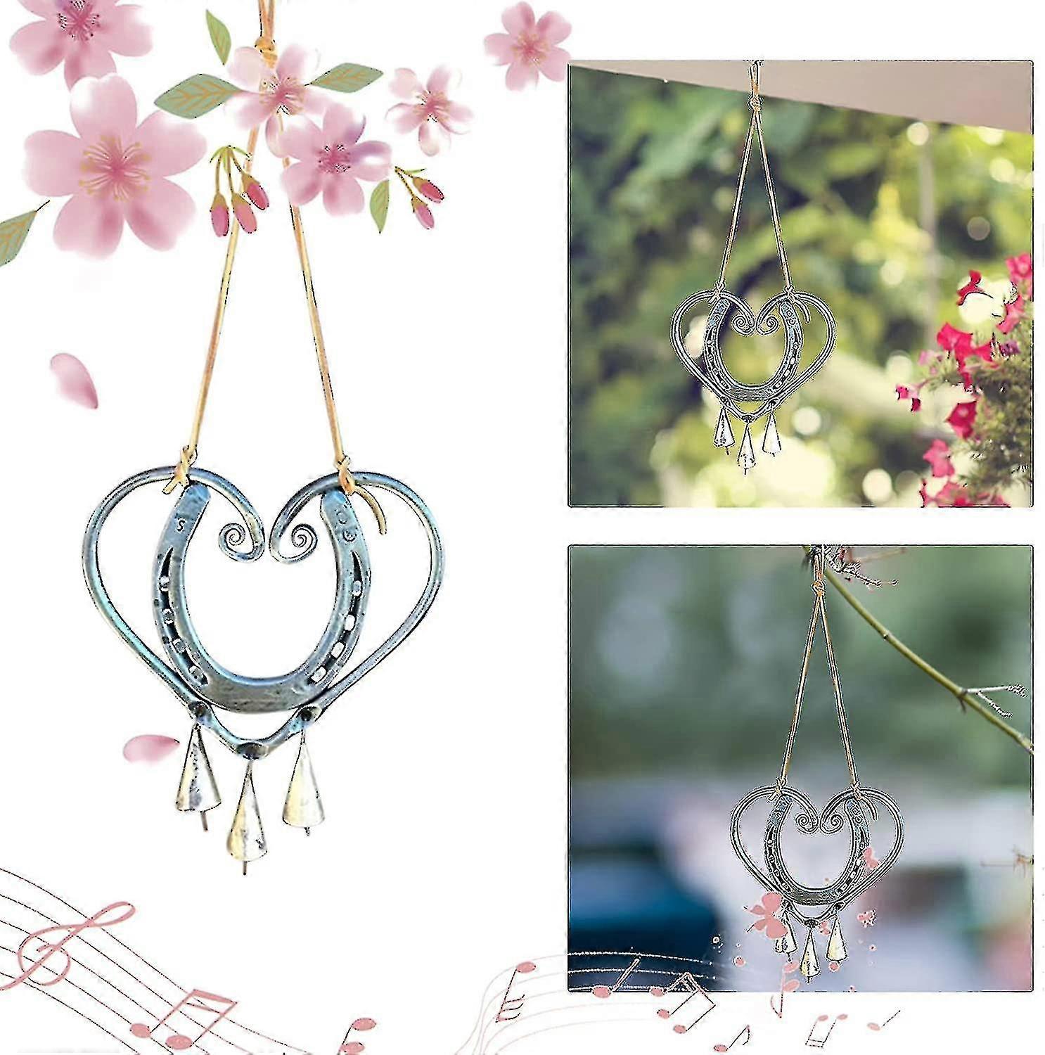 Lucky Love Horseshoe Wind Chime With Steel Nails,love Heart Wind Chimes ...
