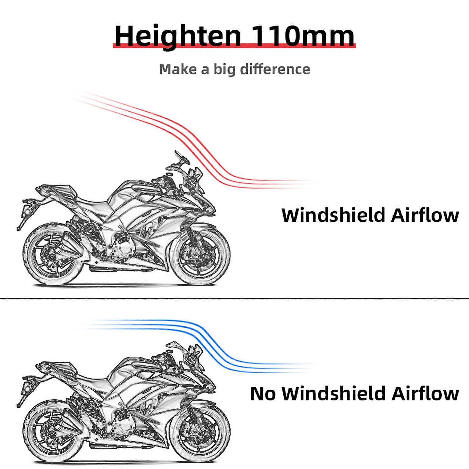 Universal Motorcycle Acrylic Adjustable Wind Screen Extension Clip-On ...
