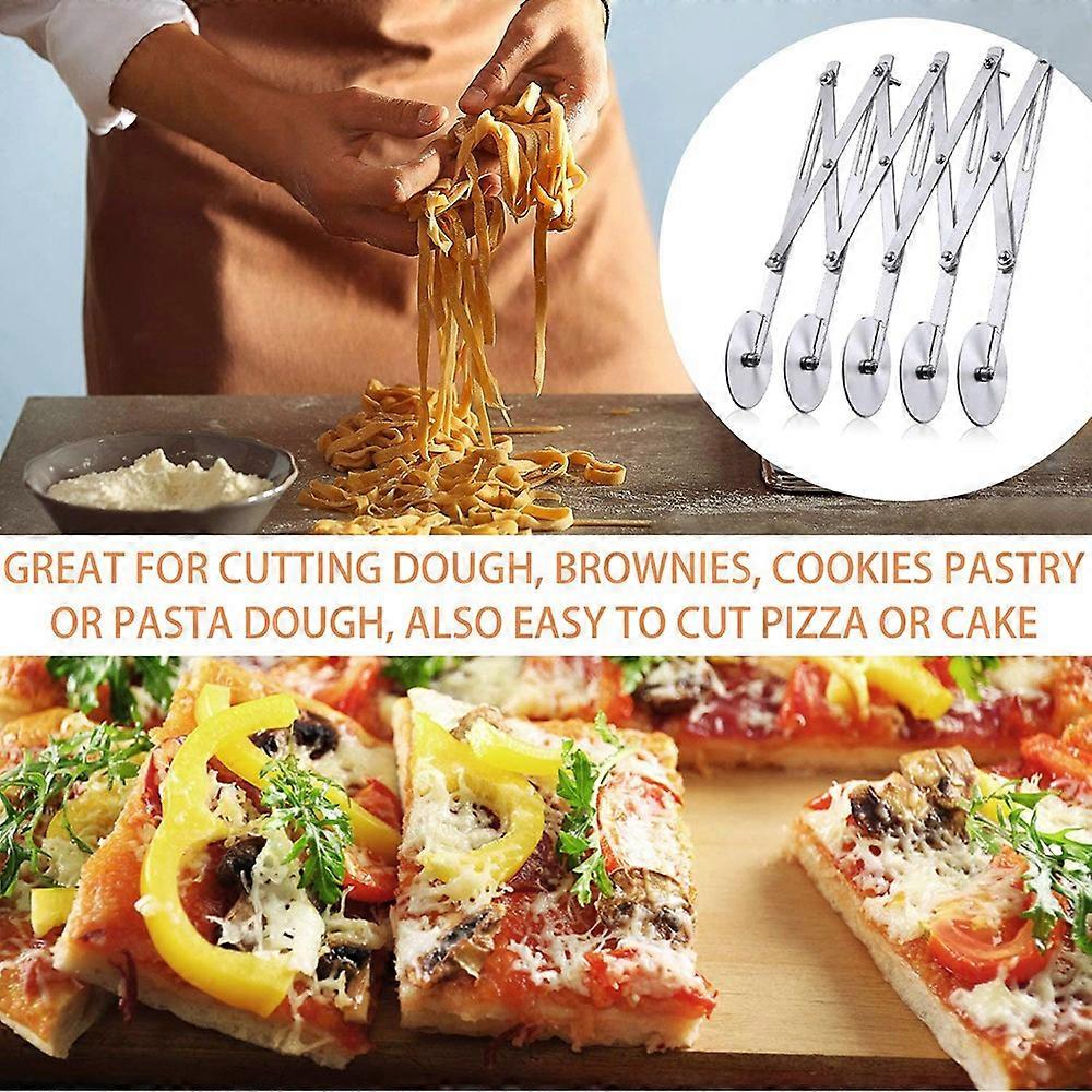 5-Wheel Pastry Cutter Pizza Cutter Multi Wheel Dough Cutters Expandable ...