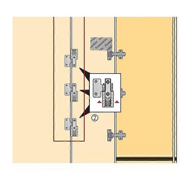 2Pcs Reversal Folding Sliding Door Hinge Bi-fold Closet Wardrobe ...