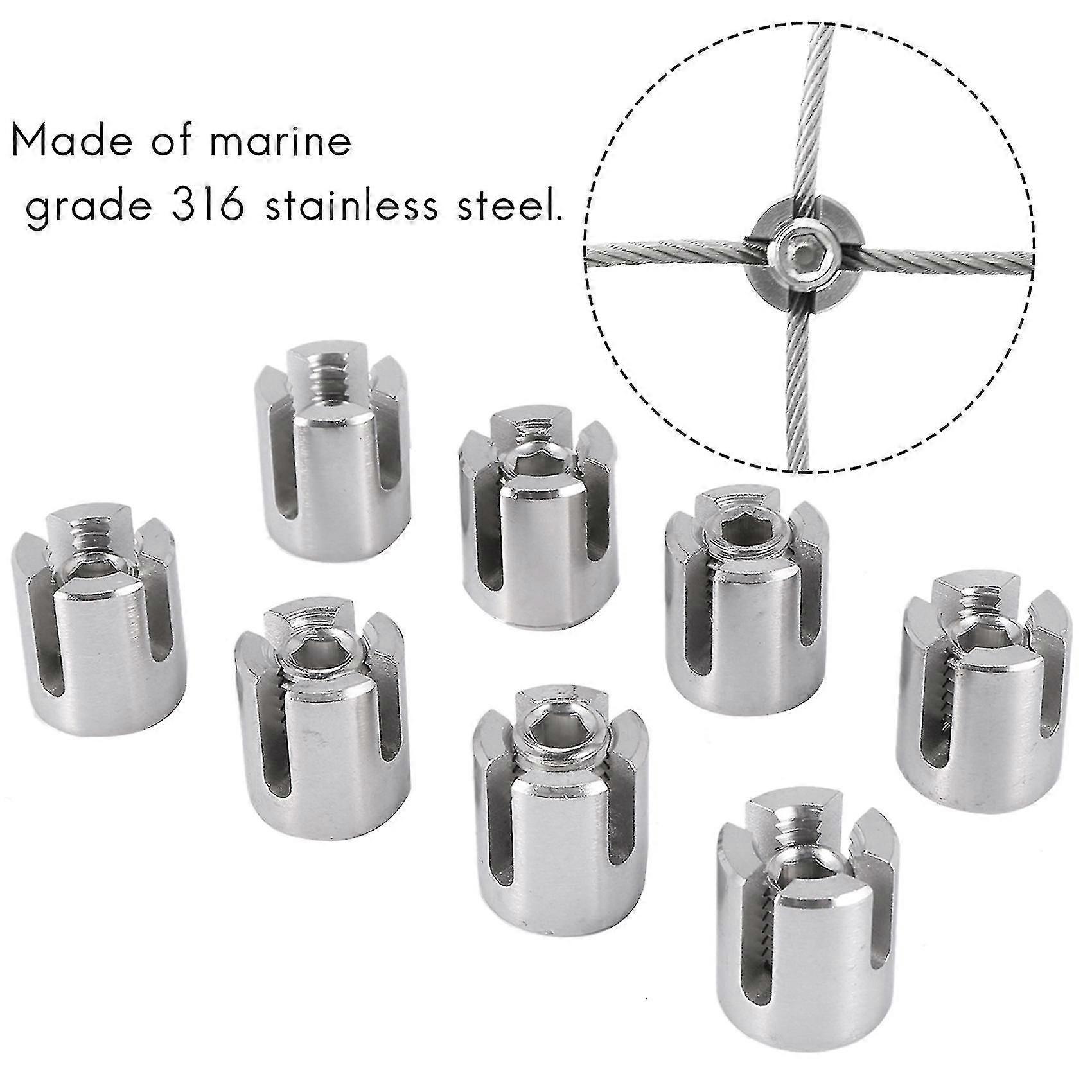 8 Pcs Stainless Steel Wire Rope Green Wall Trellis Fitting Clip 3mm ...