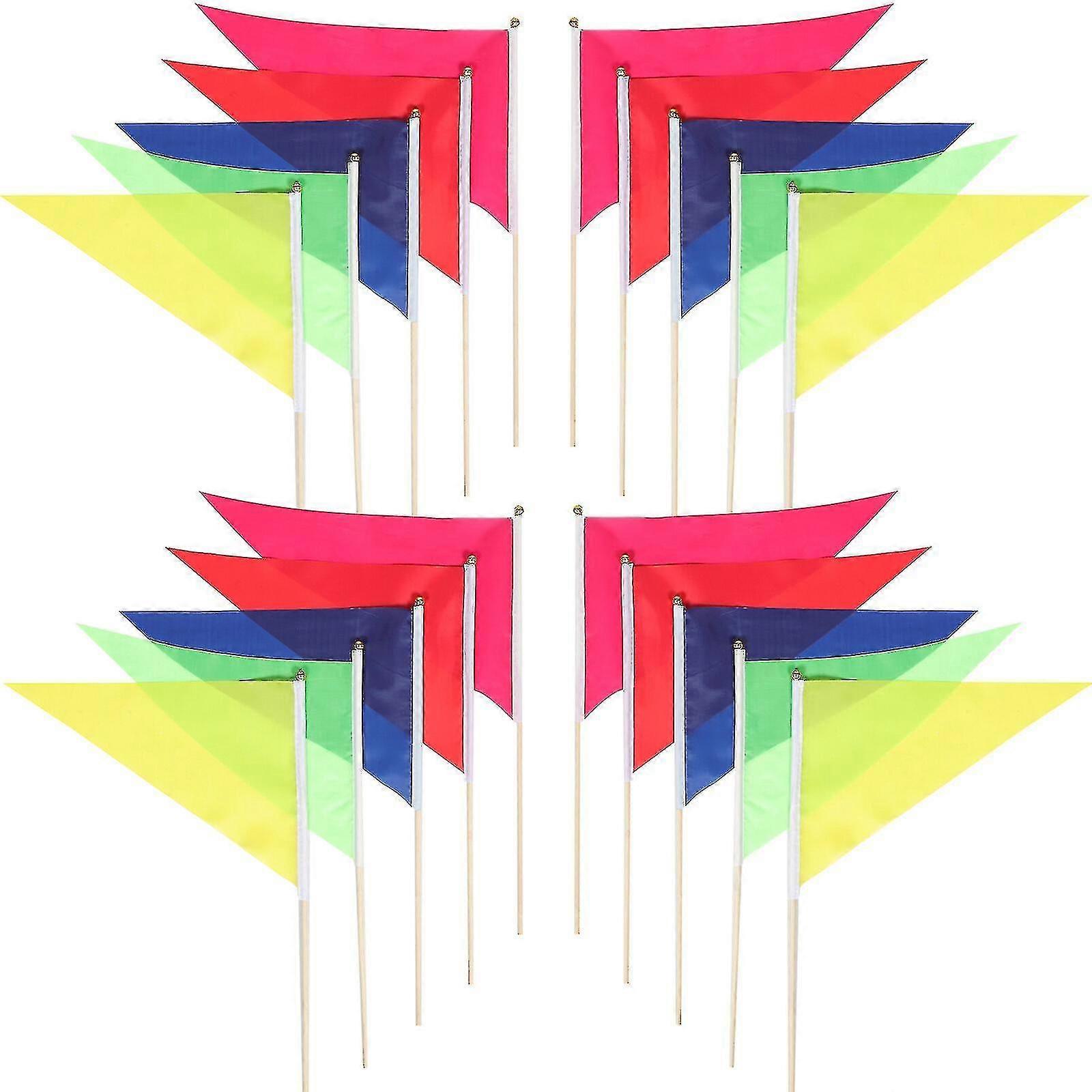 20 Pcs Banner Flags Red Marking Flags Surveyor Flags Boundary Flags ...