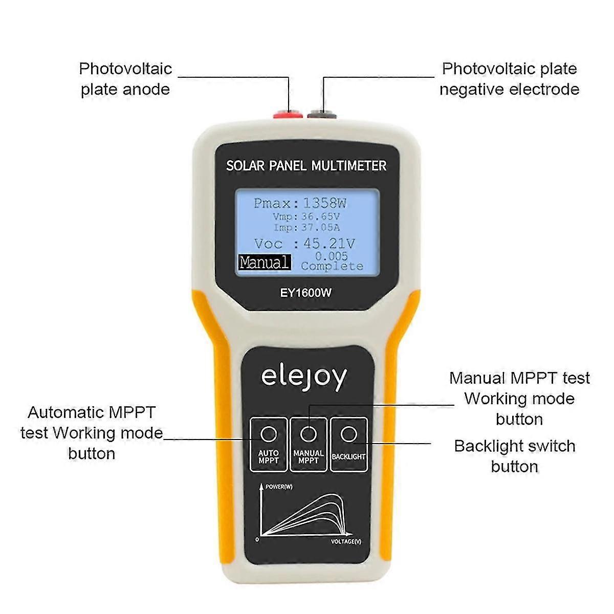 El400b Fotovoltaický panel Multimetr Solární panel Mppt Tester Napětí ...