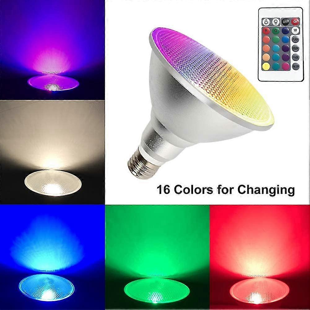 Par38 Led Bulb Color Changing Dimmable 30w E27 Remote Control + Rgb ...