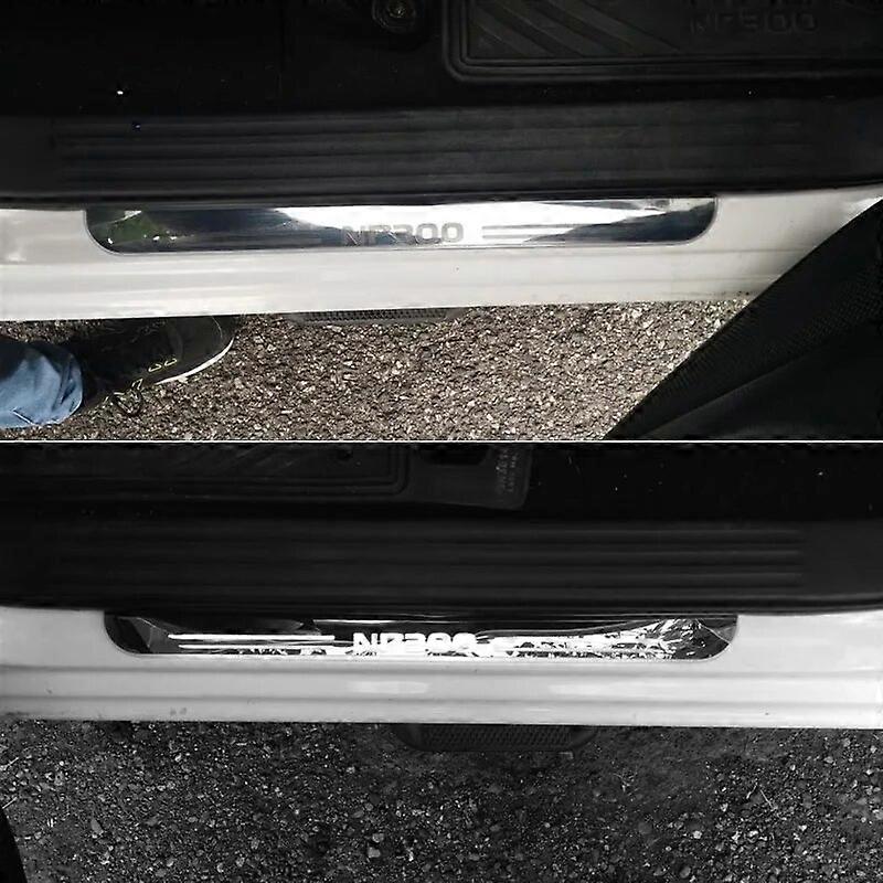 Door Sill Scuff Plate Pedal Ligths For Nissan Navara NP300 2015 2016 2017 2018 Threshold Led Bar ...